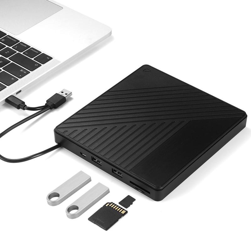 005 External USB-C/USB Optical Drive with SD/TF Card Reader - CD/DVD ...
