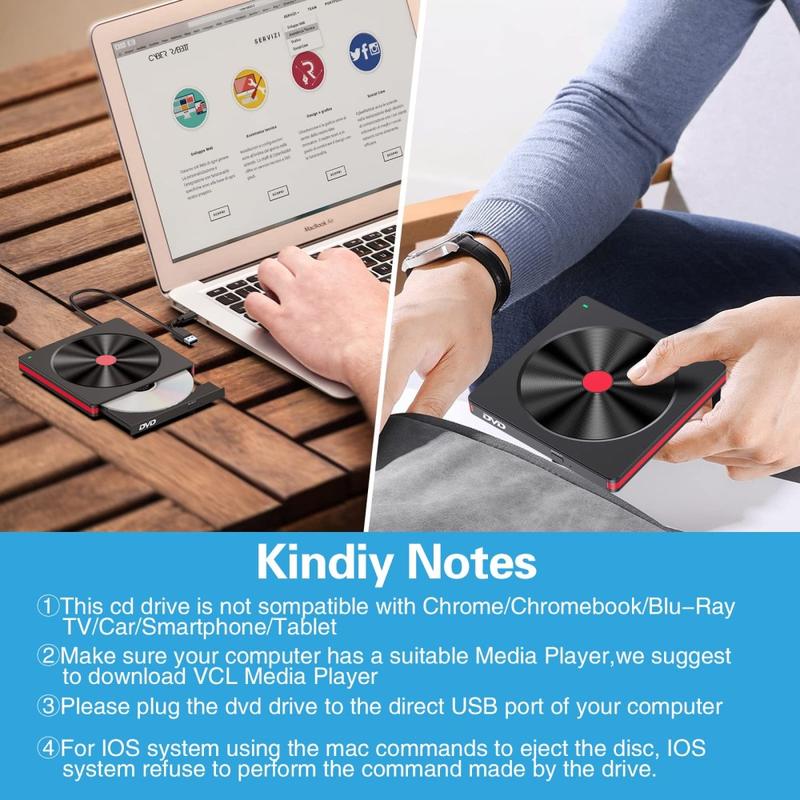 048 Portable DVD-RW External USB Optical Drive Laptop DVD Burner ...