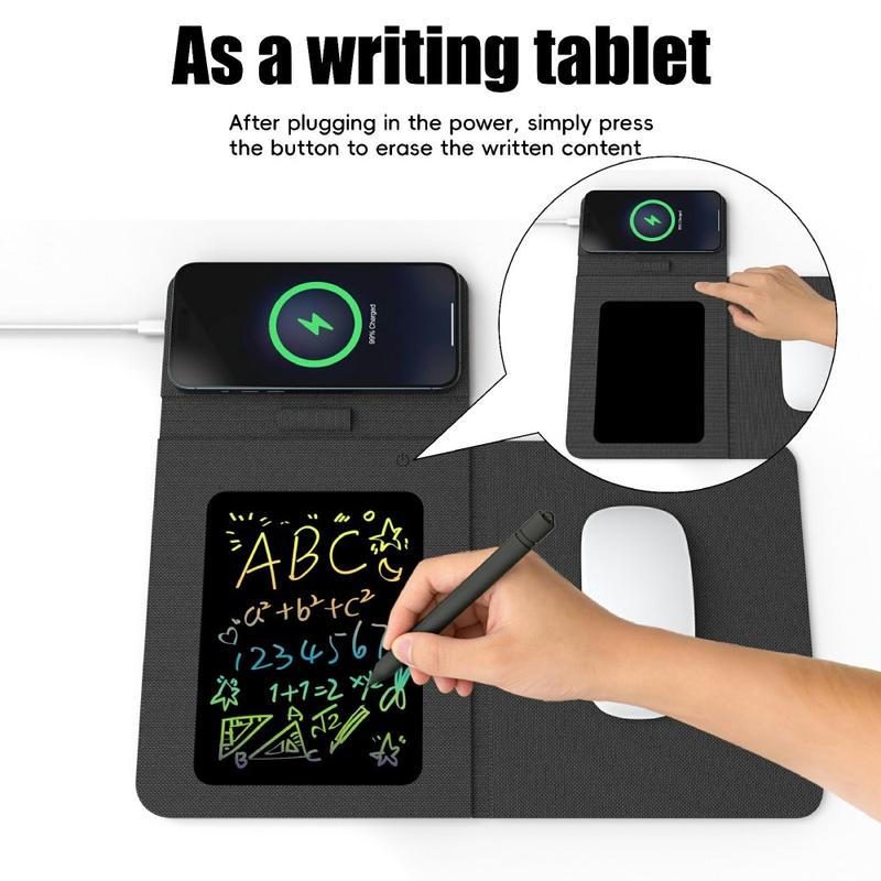 15W Foldable Mouse Pad with Wireless Charging Stand & Writing Board ...