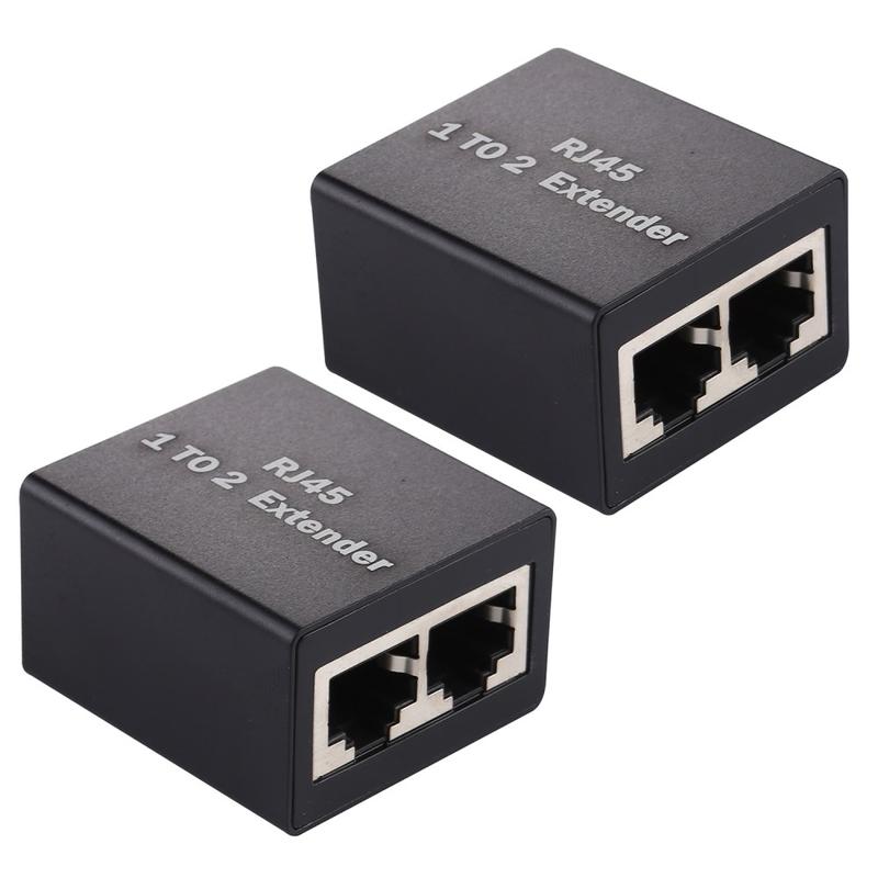 Set 1 to 2 RJ45 Splitter Connector Inline LAN Plugs Ethernet Cable ...