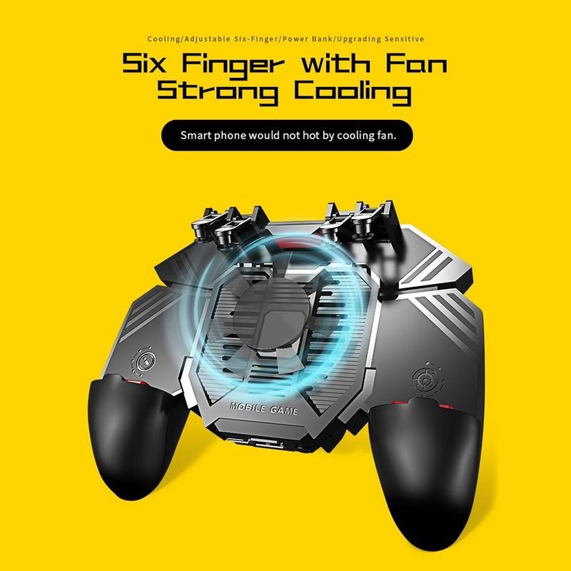 AK77 Mobile Game Controller PUBG Game Controller Gamepad with 6 Finger ...