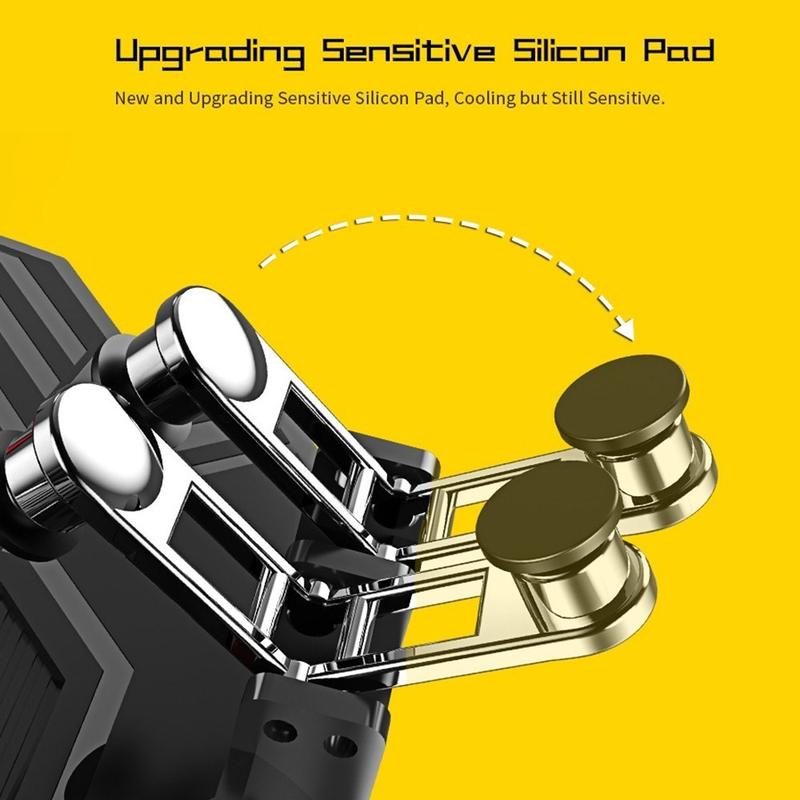 AK77 Mobile Game Controller PUBG Game Controller Gamepad with 6 Finger Gaming Trigger and ...