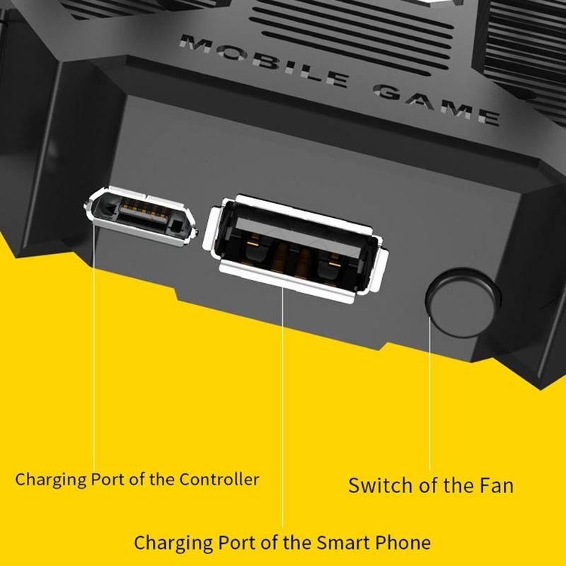 AK77 Mobile Game Controller PUBG Game Controller Gamepad with 6 Finger Gaming Trigger and ...