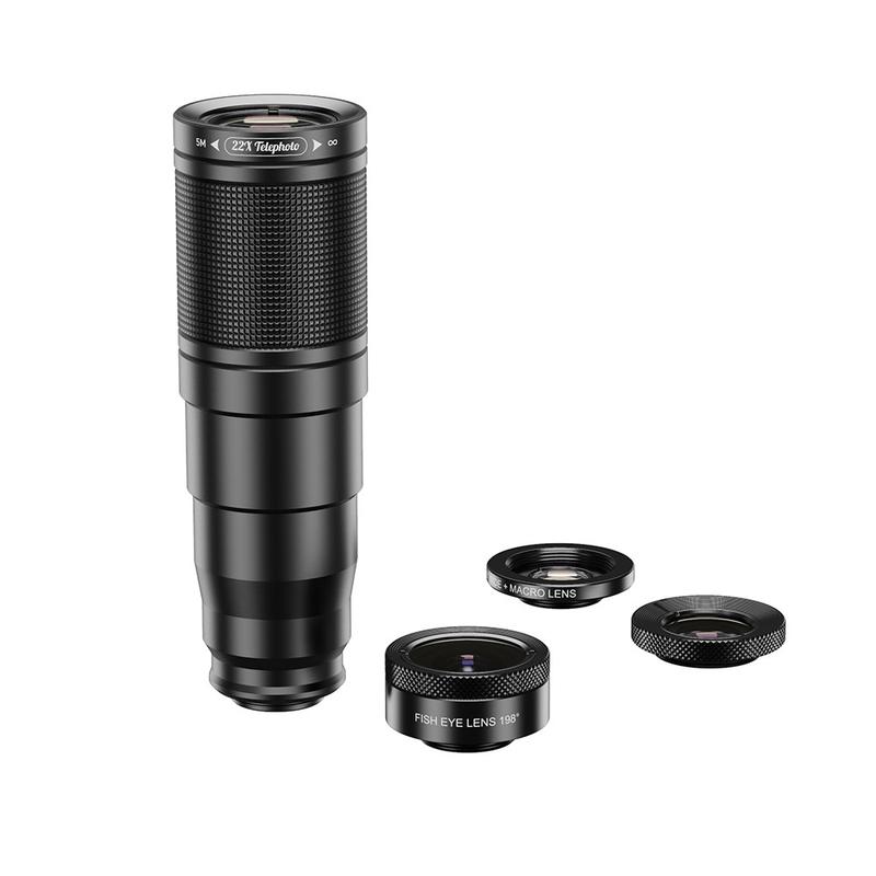 APEXEL Phone Camera Lens Kit, 22X Telephoto Lens + 120° Wide Angle Lens ...