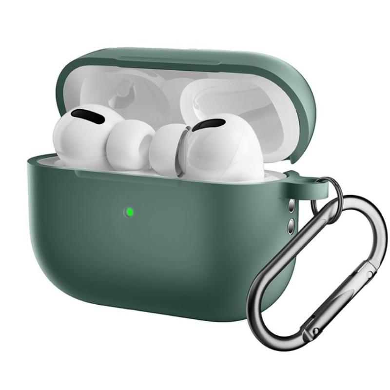 AirPods Pro 2 Silicone Case with Carabiner - Green