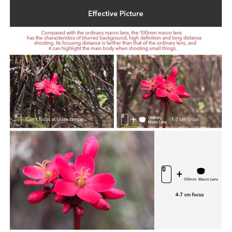 Apexel Universal 100mm 4K Macro Lens - Camera Lens for Smartphones ...