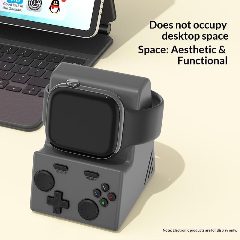 Apple Watch Game Console Style Silicone Charging Stand - Dark Grey