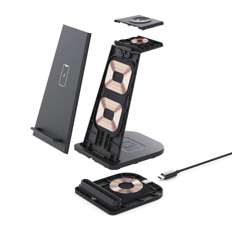 B-12 Universal Desktop Charger 3-in-1 15W Wireless Charging Folding ...