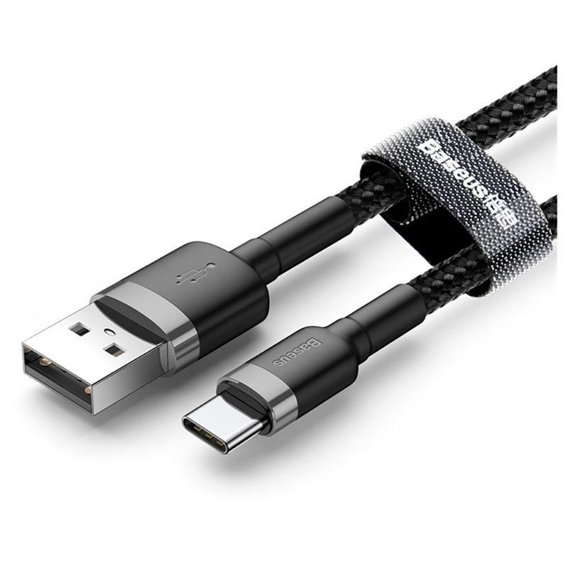 Baseus Cafule USB 2.0 / Type-C Cable CATKLF-AG1 - 0.5m - Black / Grey Baseus Cafule USB 2.0 / Type-C Cable CATKLF-AG1 - 0.5m - Black / Grey