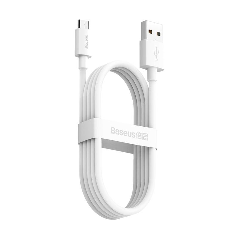 Baseus Simple Wisdom USB-A / MicroUSB Cable - 1.5m, 2 Pcs. - White