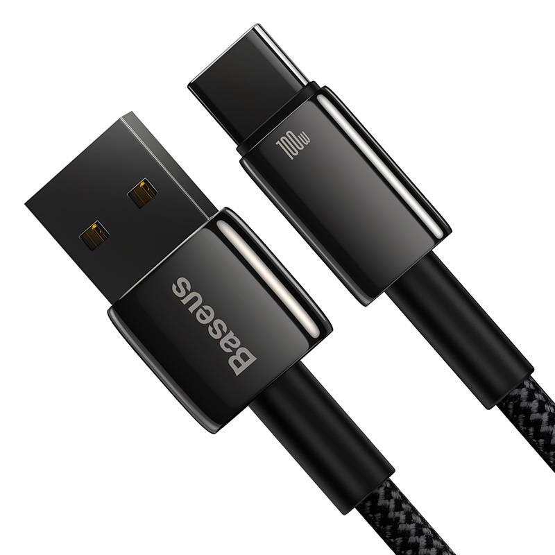 Baseus Tungsten Gold USB-A / USB-C Cable - 1m, 100W - Black