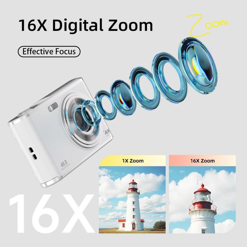 DC306L-AF Front and Rear Dual-Lens Digital Camera Auto Focus 16X Zoom ...