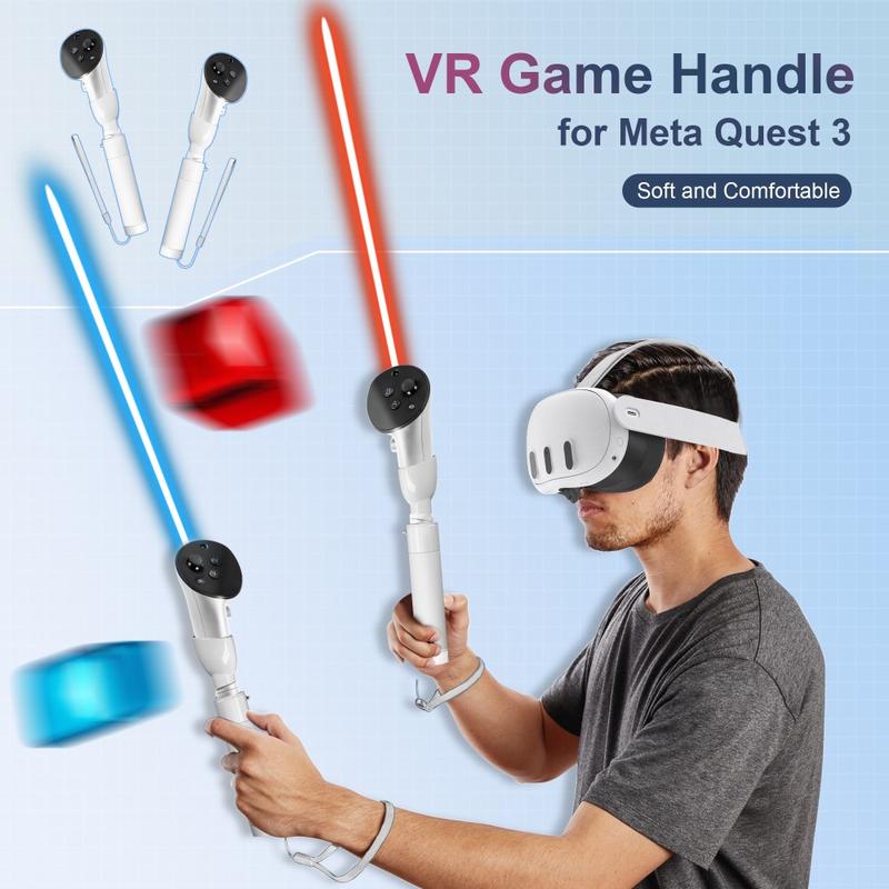 DEVASO Handle Extension Grip for Meta Quest 3 VR Headset Golf Game ...