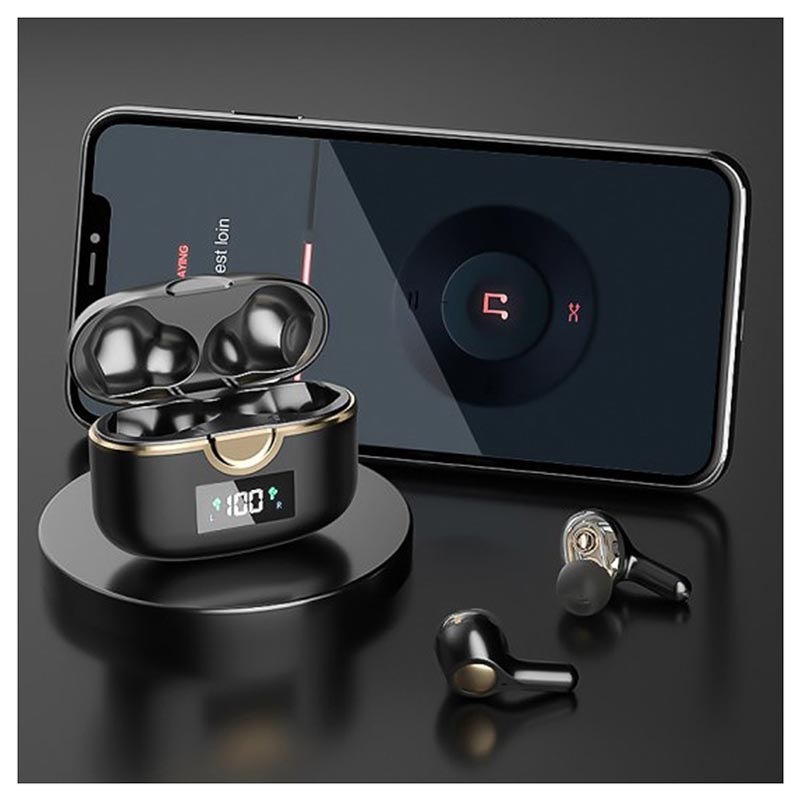 Dual-Driver TWS Earphones with LED Display T22