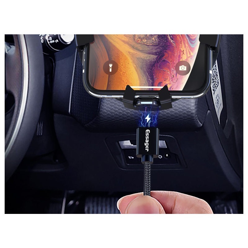 Essager 3-in-1 Magnetic Cable - USB-C, Lightning, MicroUSB - 1m