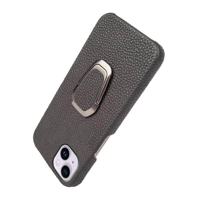 iPhone 14 Plus Leather Coated Case with Ring Holder