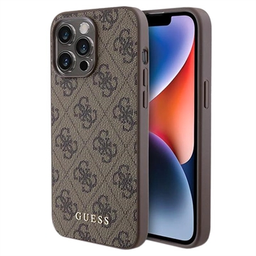 iPhone 15 Pro Max Guess 4G Metal Gold Logo Hybrid Case