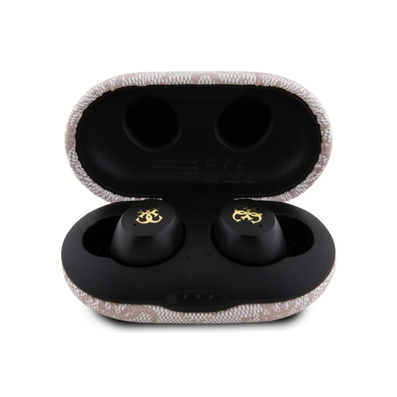 Guess GUTWSP4EGP 4G Metal Logo TWS Earphones - Pink