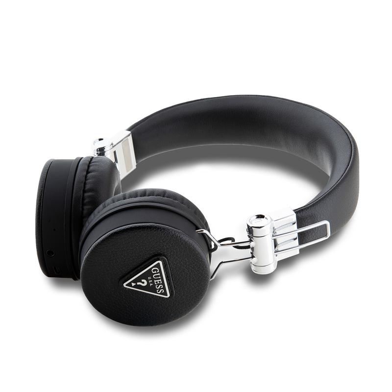 Guess Grained Triangle Logo ENC Wireless Headphones - Black