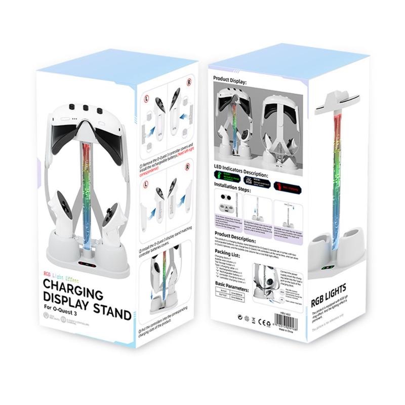 HBV-463 For Meta Oculus Quest 3 RGB VR Headset Charging Station Display ...