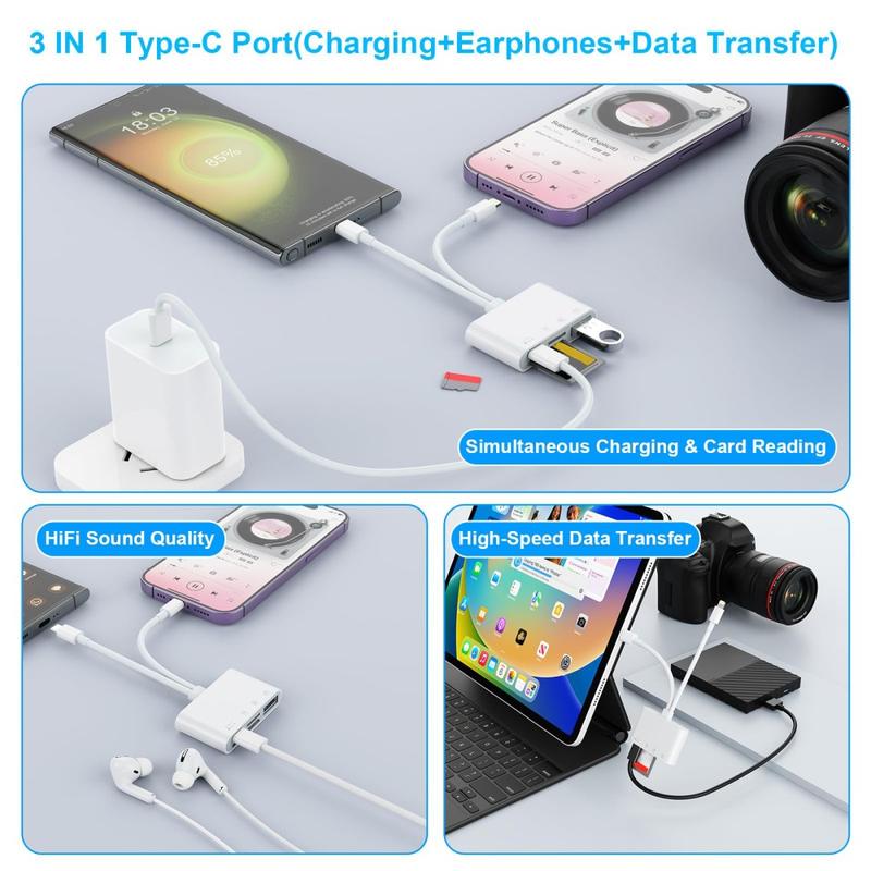 High-Speed 4-in-2 USB-C & Lightning to SD/TF Card Reader, USB-C, USB ...