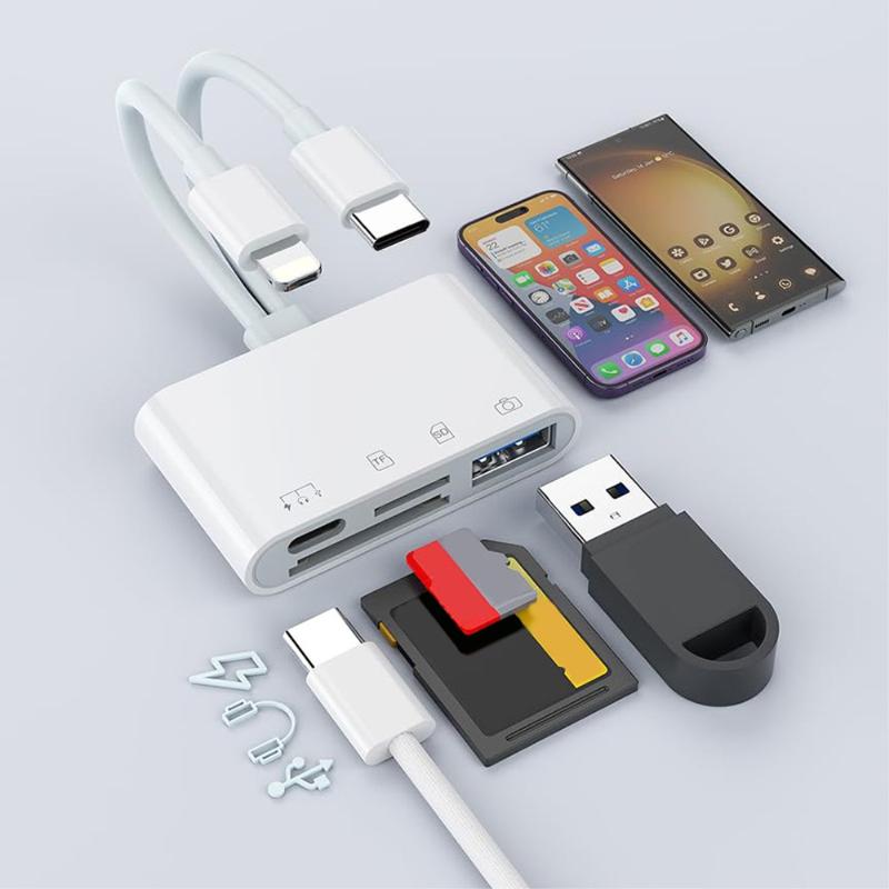 High-Speed 4-in-2 USB-C & Lightning to SD/TF Card Reader, USB-C, USB ...