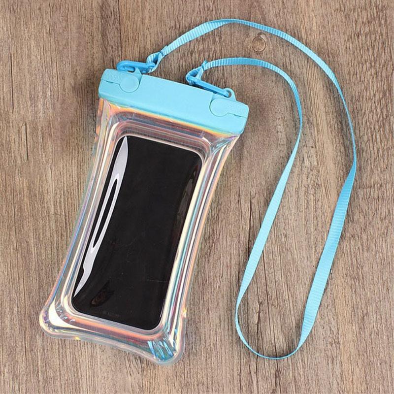 Holographic Floating Smartphone Waterproof Case w. Lanyard - Blue