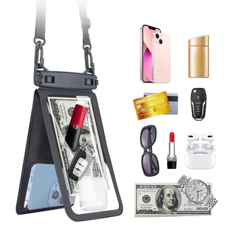 IPX8 Waterproof PVC Phone Pouch for Under 9.5-inches Dual Layer Mobile ...