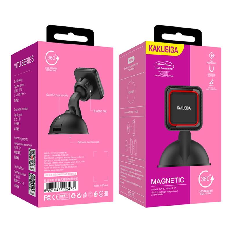 Kakusiga KSC-338 Yitu Series Magnetic Car Holder with Suction Cup