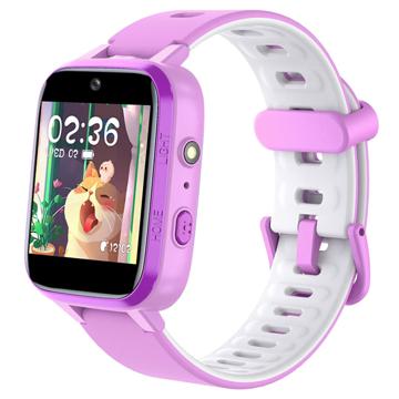 Kids Waterproof Smart Watch Y90 Pro with Dual Camera - Purple
