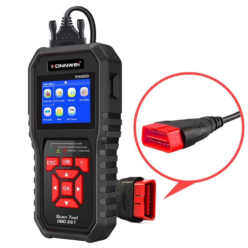 Konnwei KW850 OBD2/EOBD Car Fault Diagnostic Tool with LCD - Black Konnwei KW850 OBD2/EOBD Car Fault Diagnostic Tool with LCD - Black