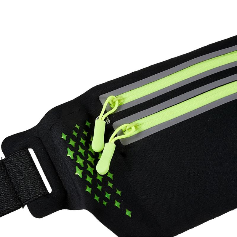 Lightweight Running Belt Bag with Reflective Strip and Zipper Pockets ...