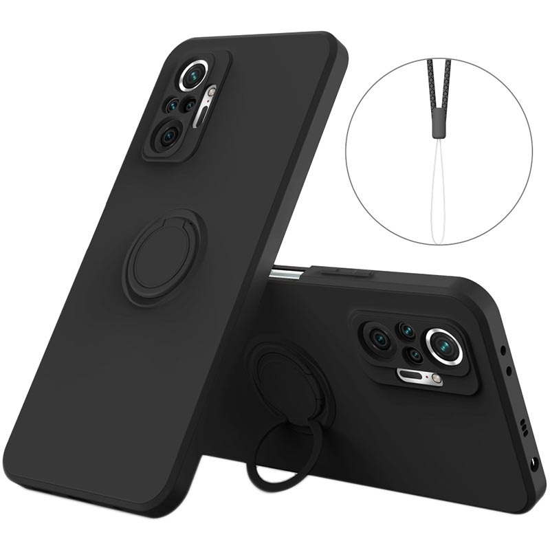 Xiaomi Redmi Note 10 Pro Liquid Silicone Case with Ring Holder