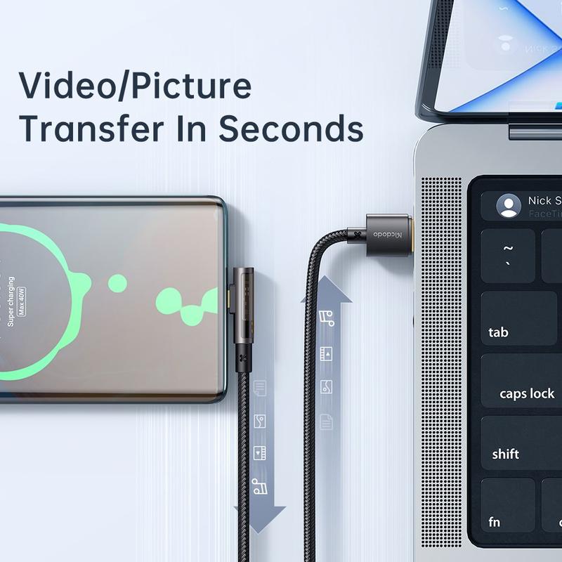 MCDODO CA-3380 MDD 1.2m USB-A to Type-C 90-Degree Elbow Data Cable 6A ...