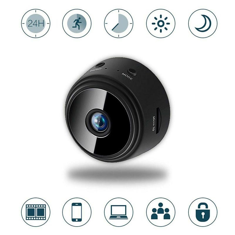 Mini Magnetic Full HD Home Security Camera - WiFi, IP - Black