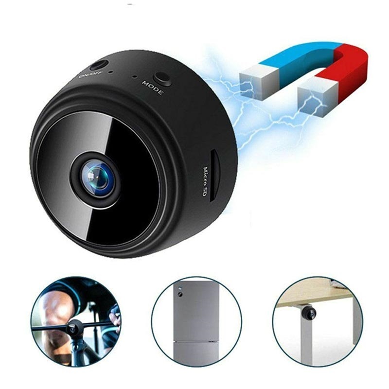 Mini Magnetic Full Hd Home Security Camera Wifi Ip Black
