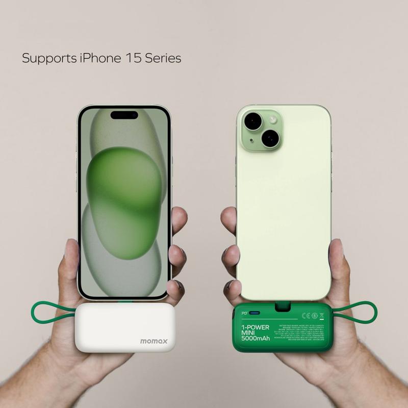 Momax 1-Power Mini Pop Art USB-C Power Bank 5000mAh - Green