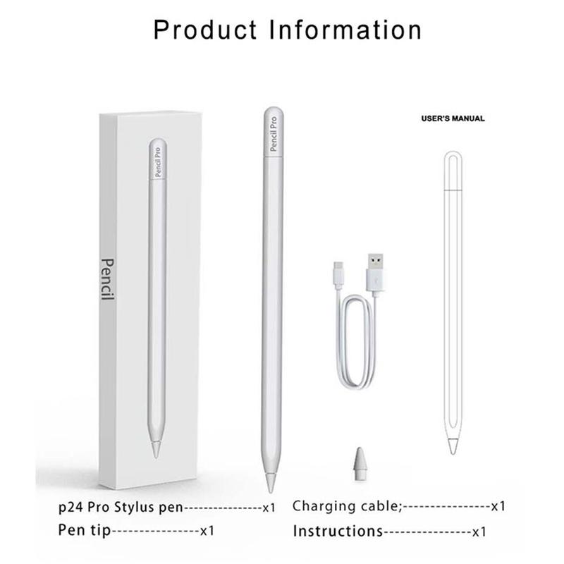P24 Pro Magnetic-Charge Stylus for iPad - White