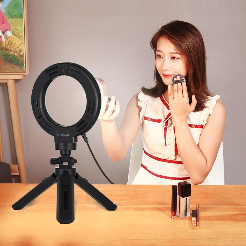 PULUZ PKT3058B 4.7 12cm USB 3 Modes Dimmable Vlogging Photography Video ...