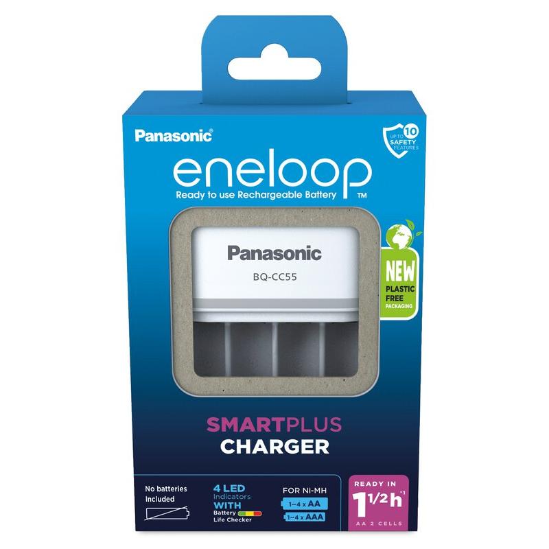Panasonic Eneloop Bq Cc55 Smartplus Battery Charger 4x Aaa Aa