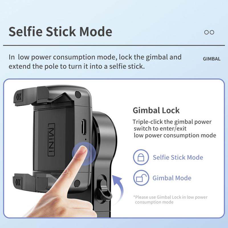 Q18 Single-Axis Gimbal Selfie Stick Tripod Stand Panoramic Follow Shot ...