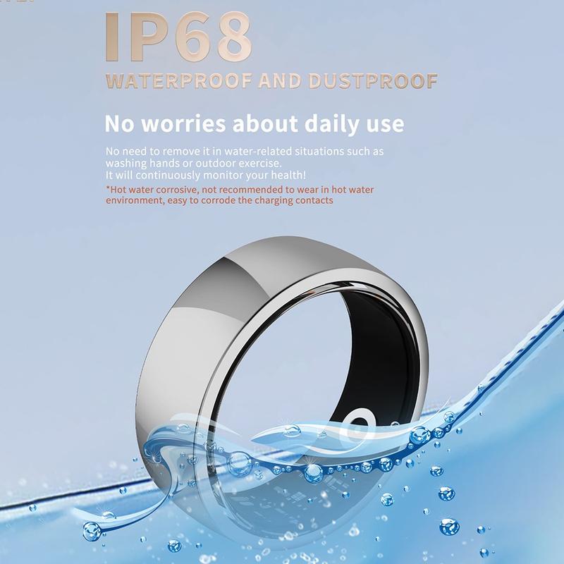 R09M Health Monitoring Smart Ring - Size: 21.8mm - Gold