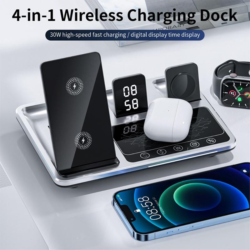 R11 Multifunctional 4 in 1 Wireless Charger Folding Portable Charging ...