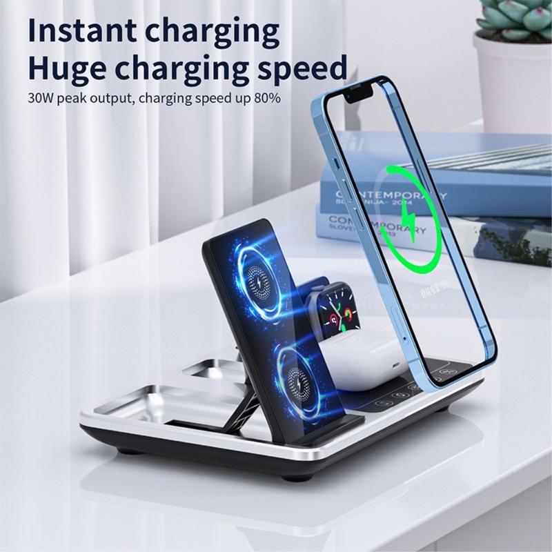 R11 Multifunctional 4 in 1 Wireless Charger Folding Portable Charging ...