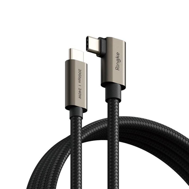 Ringke USB 3.2 2x2 Type-C Cable PD240W - 90-degree, 1m, 20Gbps - Black