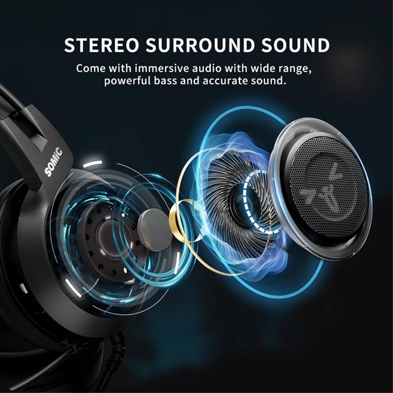 SOMIC G951S E-Sports Gaming Headphone 3.5mm Wired Over-Ear Headset - Black