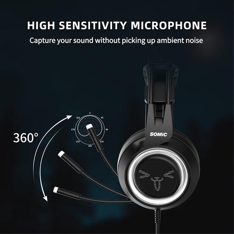 SOMIC G951S E-Sports Gaming Headphone 3.5mm Wired Over-Ear Headset - Black