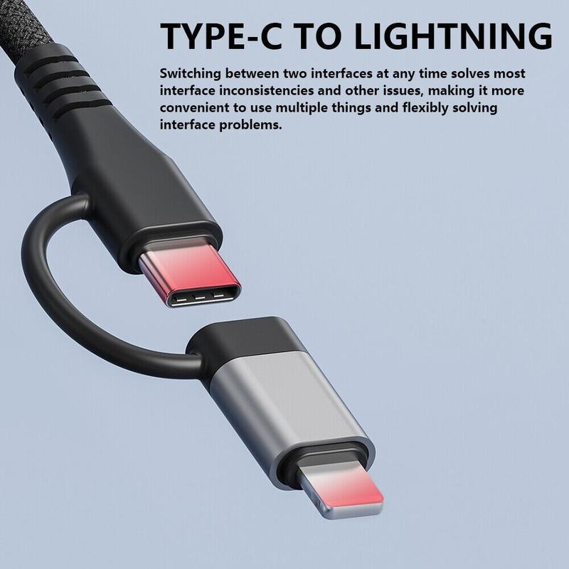 SVT02 For iPhone+Type-C Hub Adapter to 2 Type-C Ports+USB+2 Card Reader ...