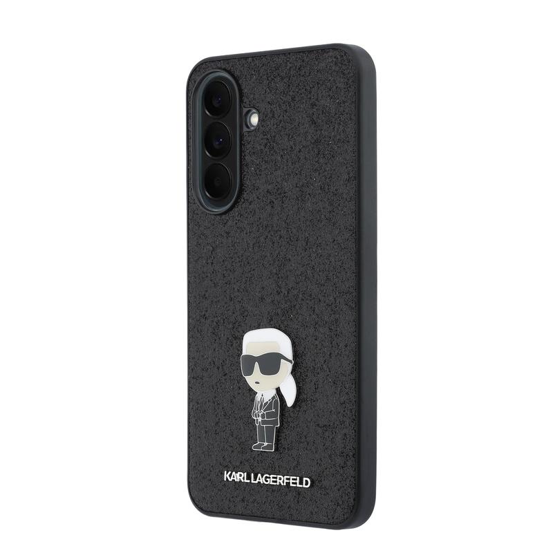 Samsung Galaxy A37 Karl Lagerfeld Fixed Glitter Metal Ikonik Case - Black