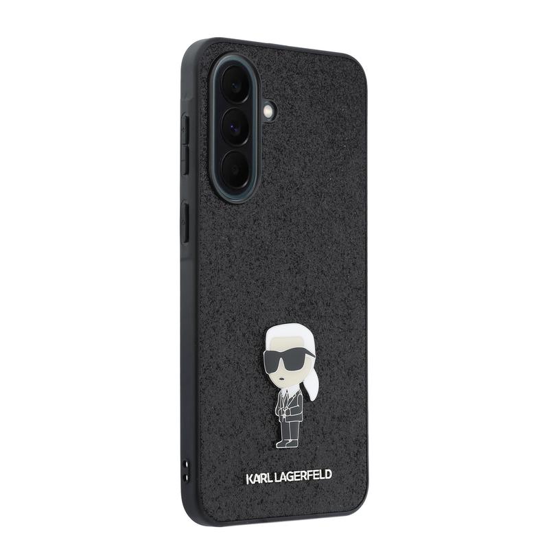 Samsung Galaxy A37 Karl Lagerfeld Fixed Glitter Metal Ikonik Case - Black